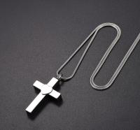 China Stainless Steel Memorial Ash Funeral Casket Jewelry Cross Ash Holder Pendant Necklace for sale