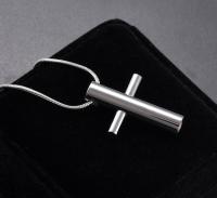 China High Polished Cross Crystal Stainless Steel Cremation Pendant with Memorial Necklace for sale