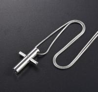 China High Polished Cross Crystal Stainless Steel Cremation Pendant with Memorial Necklace for sale