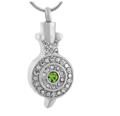 China Stainless Steel Snail Crystal Round Memorial Locket Pendant Necklace for Women Girls for sale