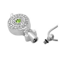 China Stainless Steel Snail Crystal Round Memorial Locket Pendant Necklace for Women Girls for sale