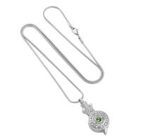 China Stainless Steel Snail Crystal Round Memorial Locket Pendant Necklace for Women Girls for sale