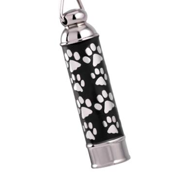 China Cylinder Shape Stainless Steel Cremation Urn Pendant Necklace for Ash Pet Ash Urn Jewelry for sale