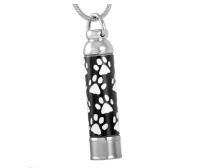 China Cylinder Shape Stainless Steel Cremation Urn Pendant Necklace for Ash Pet Ash Urn Jewelry for sale
