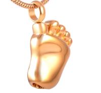 China 8 Year's Experience Unisex Baby Foot Shape Cremation Urn Necklace Human Ashes Keepsake for sale