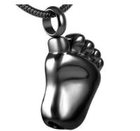 China 8 Year's Experience Unisex Baby Foot Shape Cremation Urn Necklace Human Ashes Keepsake for sale