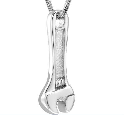 China Stainless Steel Wrench Shape Urn Necklace for Women's Unique Designs Memorial Pendant for sale