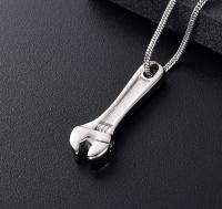 China Stainless Steel Wrench Shape Urn Necklace for Women's Unique Designs Memorial Pendant for sale