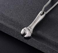 China Stainless Steel Wrench Shape Urn Necklace for Women's Unique Designs Memorial Pendant for sale