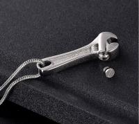 China Stainless Steel Wrench Shape Urn Necklace for Women's Unique Designs Memorial Pendant for sale