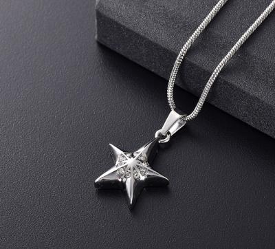 China Decoration Beautiful Star Inlay Clear Crystal Cremation Jewelry Pendant for Men Women for sale