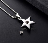 China Decoration Beautiful Star Inlay Clear Crystal Cremation Jewelry Pendant for Men Women for sale