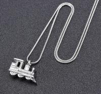 China Mini Train Shape Stainless Steel Cremation Ashes Locket Necklace Memorial Jewelry for Pet/Human Remains for sale