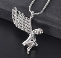 China Angel Shape Memorial Pendant Necklace for Human Ashes Cremation Jewelry 5 Colors for sale