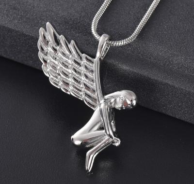 China Angel Shape Memorial Pendant Necklace for Human Ashes Cremation Jewelry 5 Colors for sale