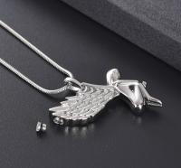 China Angel Shape Memorial Pendant Necklace for Human Ashes Cremation Jewelry 5 Colors for sale