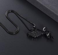 China Angel Shape Memorial Pendant Necklace for Human Ashes Cremation Jewelry 5 Colors for sale