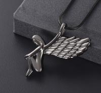 China Angel Shape Memorial Pendant Necklace for Human Ashes Cremation Jewelry 5 Colors for sale
