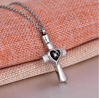 China Gender-Neutral Stainless Steel Cross Keepsake Pendant Cremation Necklace Women's for sale