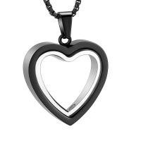 China Stainless Steel Glass Heart Locket for Pet Ashes or Hair Keepsakes Memorial Necklace for sale