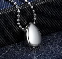 China CLASSIC Engrave Name Stainless Steel Necklace Ash Urn Necklace Memorial Keepsake Pendant Necklaces Cremation Jewelry for sale