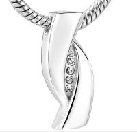 China Memorialization Cremation Jewelry Ashes for Necklace Z-Shaped Stainless Steel Pendant for sale