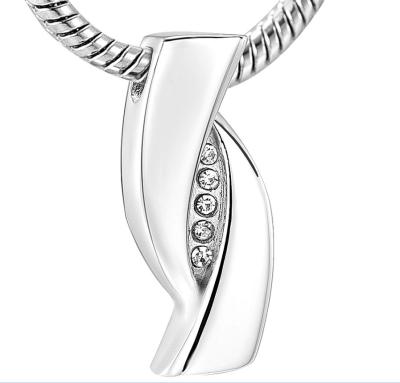 China Memorialization Cremation Jewelry Ashes for Necklace Z-Shaped Stainless Steel Pendant for sale