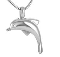 China Dolphin Urn Ash Pendant Charm Necklace Keepsake for Stainless Steel Cremation Jewelry for sale