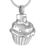 China Engravable Cupcake Stainless Steel Cremation Jewelry Urn Pendant Perfect for Human Ashes for sale
