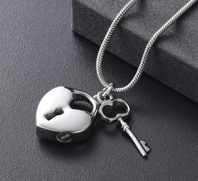 China OEM/ODM Key Heart Urn Necklace for Ashes Keepsake Pendant Stainless Steel Ashes Holder for sale