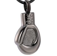 China Stainless Steel Boxing Glove Cremation Ashes Memorial Necklace for Men Keepsake Pendant for sale