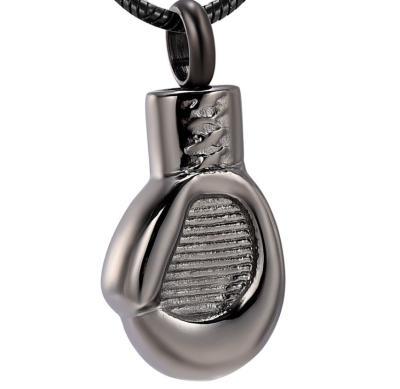 China Stainless Steel Boxing Glove Cremation Ashes Memorial Necklace for Men Keepsake Pendant for sale