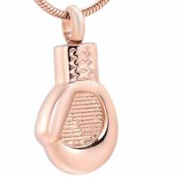 China Stainless Steel Boxing Glove Cremation Ashes Memorial Necklace for Men Keepsake Pendant for sale