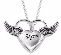 China Classic Style A Heart in Heaven Locket Heart Cremation Memorial Ashes Urn Necklace for sale