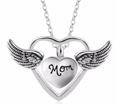 China Classic Style A Heart in Heaven Locket Heart Cremation Memorial Ashes Urn Necklace for sale