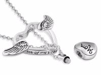 China Classic Style A Heart in Heaven Locket Heart Cremation Memorial Ashes Urn Necklace for sale