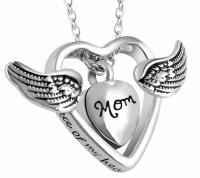 China Classic Style A Heart in Heaven Locket Heart Cremation Memorial Ashes Urn Necklace for sale