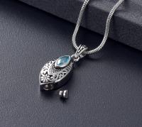 China Flower Teardrop Urn Necklace with Stainless Steel Inlay and Fashionable Charm Pendants for sale