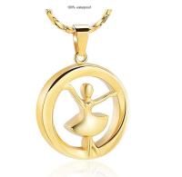 China Stainless Steel Cremation Urn Pendant Necklace Dancer Memorial Jewelry for Women and Girls for sale