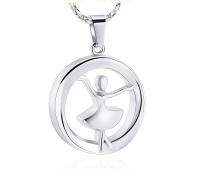 China Stainless Steel Cremation Urn Pendant Necklace Dancer Memorial Jewelry for Women and Girls for sale