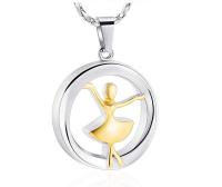 China Stainless Steel Cremation Urn Pendant Necklace Dancer Memorial Jewelry for Women and Girls for sale