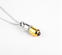 China Gift Occasion Stainless Steel Gold Crystal Capsule Locket Cremation Urn Pendant Necklace for sale