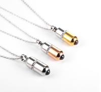 China Gift Occasion Stainless Steel Gold Crystal Capsule Locket Cremation Urn Pendant Necklace for sale