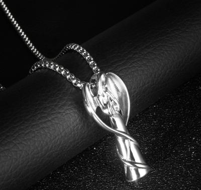 China Angel Wings Cremation Urn Necklace for Ashes Stainless Steel Perfume Jewelry Keepsake for sale