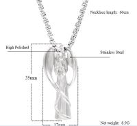 China Angel Wings Cremation Urn Necklace for Ashes Stainless Steel Perfume Jewelry Keepsake for sale