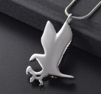 China Stainless Steel Keepsake Cremation Jewelry for Ashes Holder Eagle Memorial Urn Necklace for sale