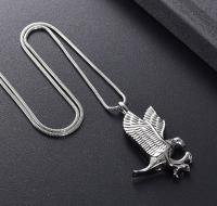 China Stainless Steel Keepsake Cremation Jewelry for Ashes Holder Eagle Memorial Urn Necklace for sale