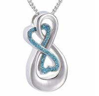 China Stainless Steel Infinite Love Cremation Urn Necklace Personalized Memorial Keepsake for sale