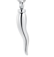 China Stainless Steel Italian Horn Shape Cremation Jewelry for Ashes Keepsake Urns Necklace for sale