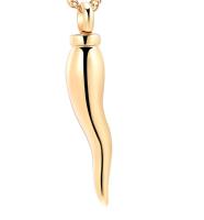 China Stainless Steel Italian Horn Shape Cremation Jewelry for Ashes Keepsake Urns Necklace for sale